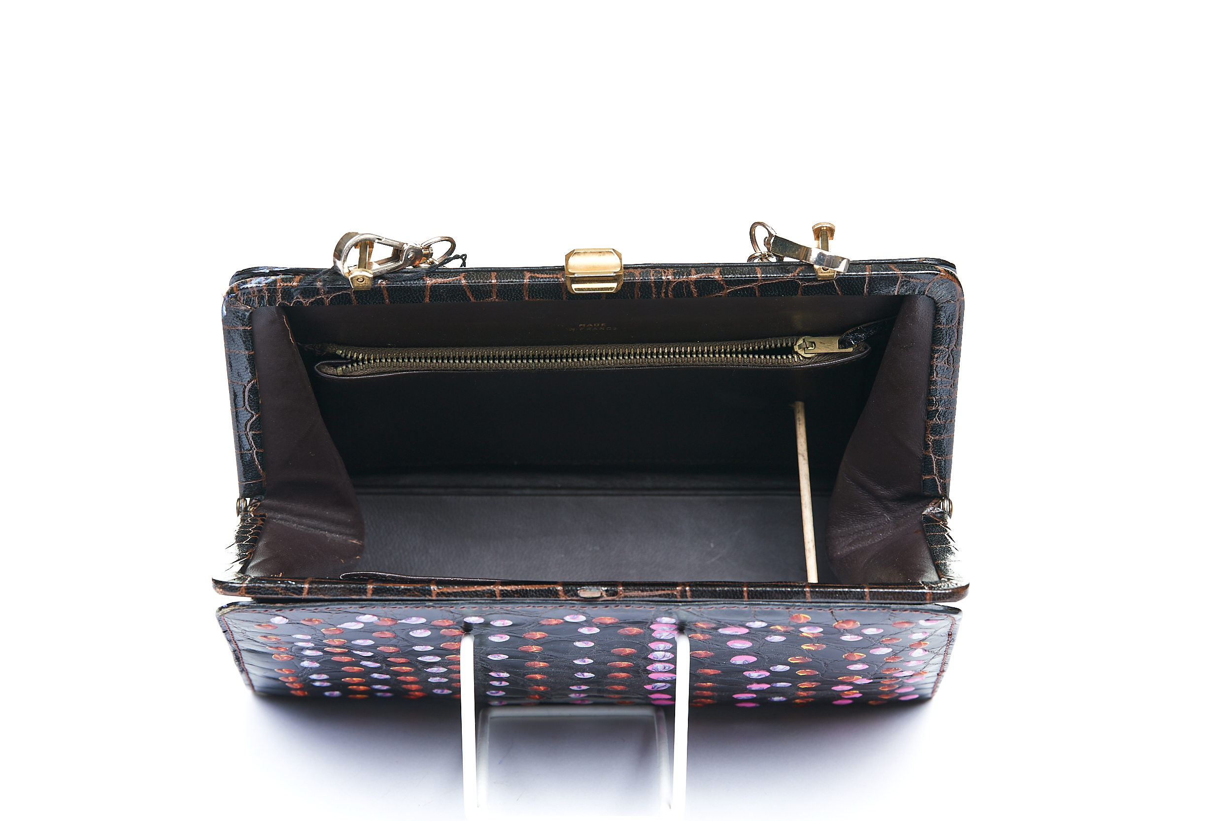 28. 1980s Leather Cocktail Purse with Dots | My Empty Bag